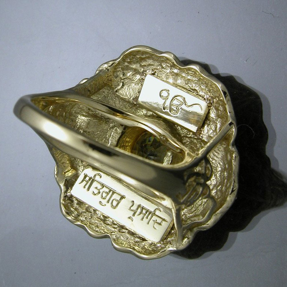 Yellow Sapphire, Gold Khanda / Adi Shakti Talisman Ring – Khalsa Raj
